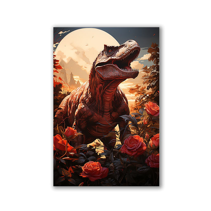 Dinosaur in Roses by Markus Mikolai